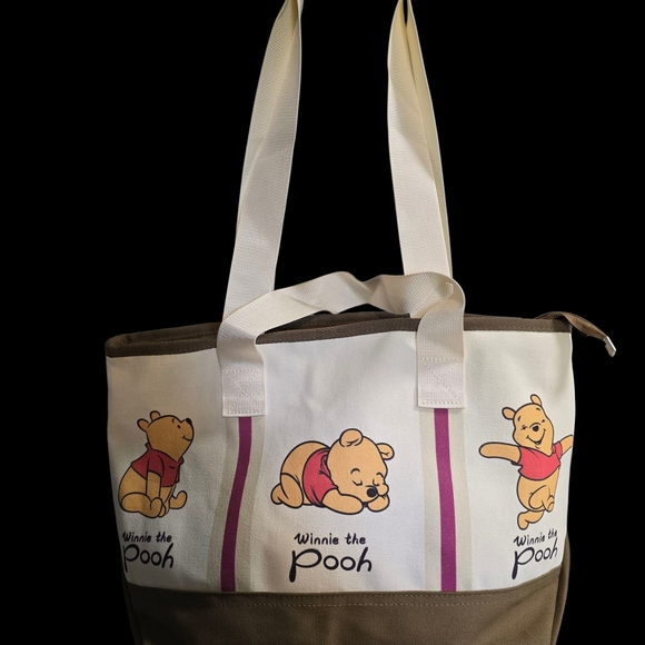 Unbranded | Bags | Winnie The Pooh Brown And White Canvas Tote Bag ...